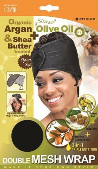 Qfitt Organic Argan & Shea Butter + Olive Oil Double Mesh Wrap #811 Bl ...