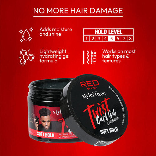 Red by Kiss Styler Fixer Twist Curl Gel 6oz #STG01 Soft Hold – Super ...