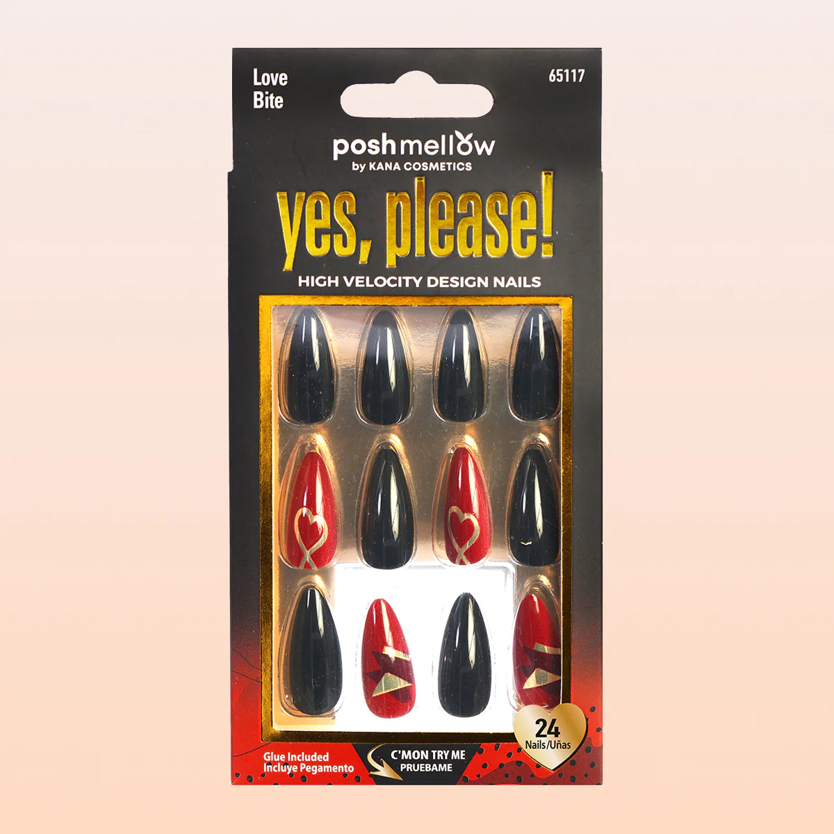 Poshmellow by Kana Cosmetics Yes, Please! 24 Nails #65117 Love Bite ...