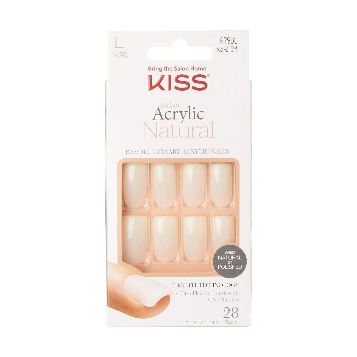 Kiss Salon Acrylic Natural 28 Nails #KSAN04 – Super Sisters Beauty